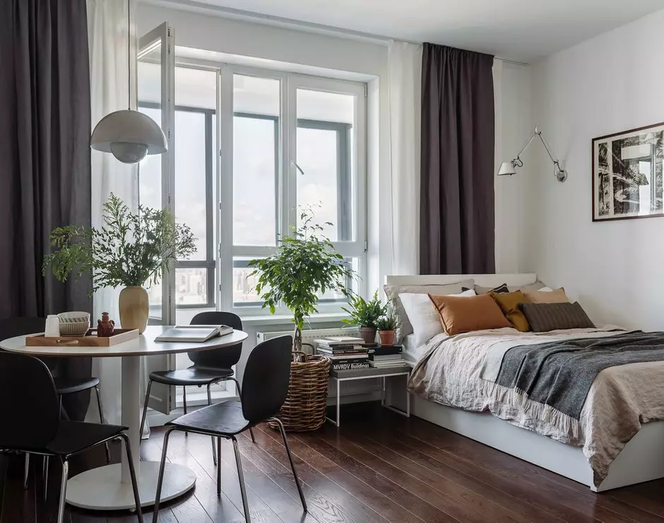 Foto: Dnevna soba u skandinavskom stilu, moderan, mali stan, apartman, studio, projekt sedmice, Moskva, do 40 metara, Elena Sorensen - fotografija