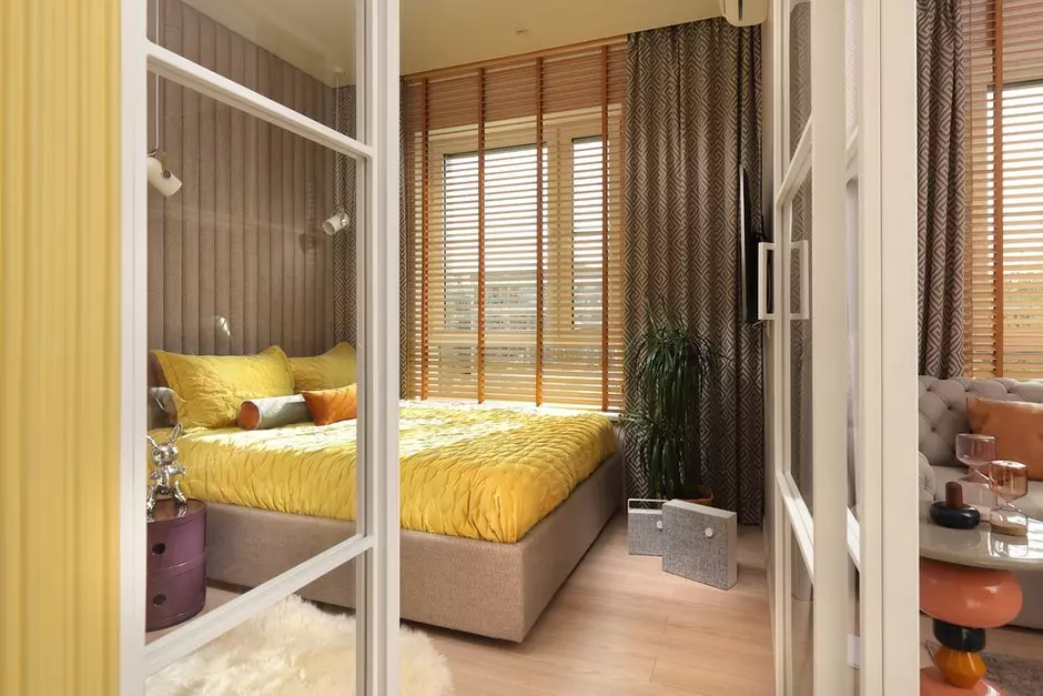 Foto: kamar tidur dengan gaya modern, apartemen kecil, apartemen, proyek minggu, Moskow, 1 kamar, hingga 40 meter, suasananya - foto