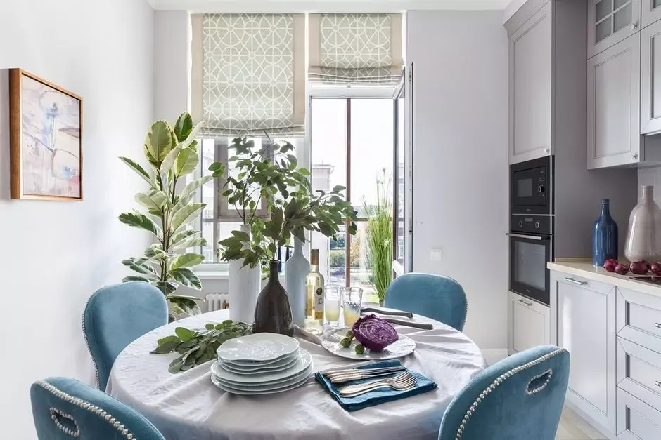 Foto: Ruang dapur dan ruang makan dengan gaya. Modern, klasik, apartemen, proyek minggu ini, St. Petersburg, Svetlana Ivanova, Rumah Monolitik, 2 kamar, 60-90 meter - Foto