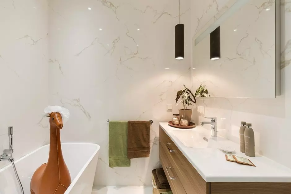 الصورة: bathroom in style بساطتها، كلاسيكي، حديثة، شقة، مشروع الأسبوع، سانت بطرسبرغ، سفيتلانا إيفانوفا، Mondolithic House، 2 غرف، 60-90 متر - صور