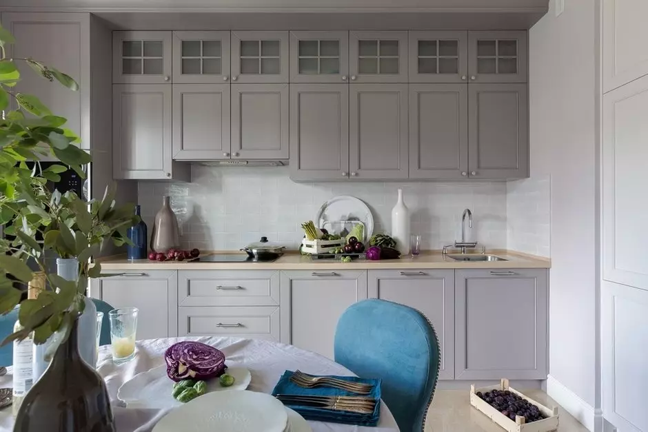 Foto: Ruang dapur dan ruang makan dengan gaya. Modern, klasik, apartemen, proyek minggu ini, St. Petersburg, Svetlana Ivanova, Rumah Monolitik, 2 kamar, 60-90 meter - Foto