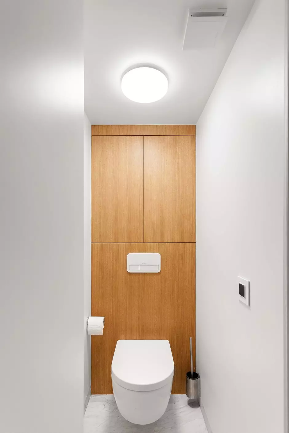 Foto: Bagno nello stile del minimalismo, Appartamento di piccole dimensioni, Appartamento, Studio, Progetto della settimana, Mosca, 1 camera, fino a 40 metri, Alisa Nematic, Polina Polunkin, Studio Bazi - Foto