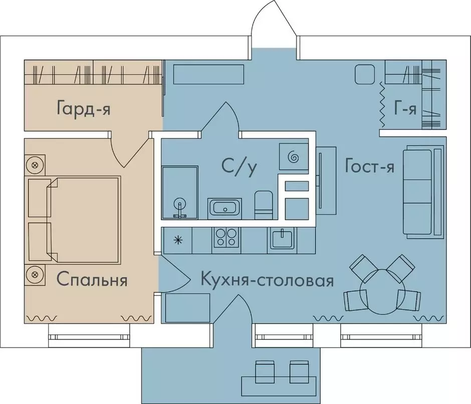 Sawir: Qaabka, abaarta casriga ah, mashruuca usbuuca, St. Petersburg, Uulna Skaptapsova, 2 qolal, 40-60 mitir - sawir