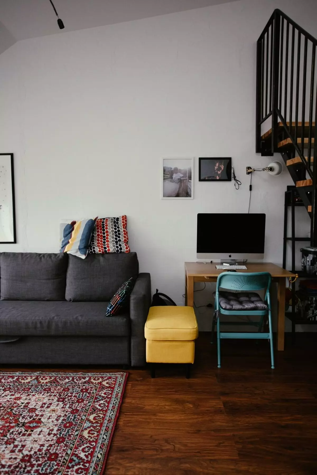 Photo: Living room in Scandinavian style, apartment, studio, project of the week, attic, Sochi, brick house, Maria Panchenko, 40-60 meters - Photo