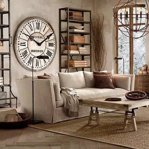 Foto: soggiorno in stile classico, moderno, arredamento interno, orologio, arredamento per la casa - Foto