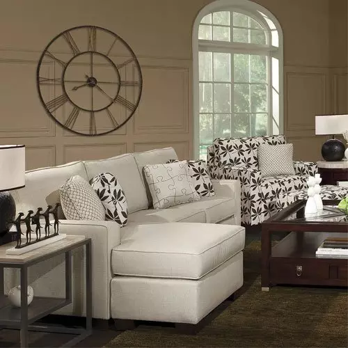 Larawan: Modern Living Room, Interior Decor, Clock, Home Decor - Photo