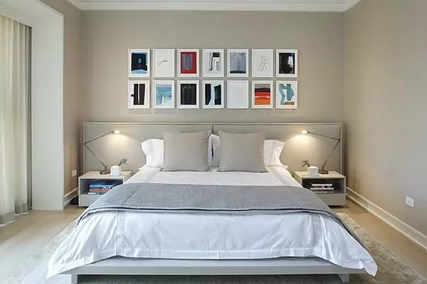 Photo: Bedroom in Loft style, modern, interior decor, home decor, walls, paintings, posters - Photo