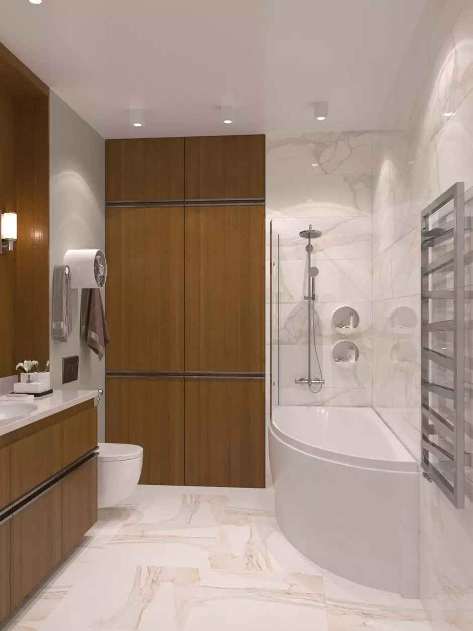 Foto: Bagno in stile moderno, minimalismo, appartamento, russia, arredamento, progetto della settimana, grigio, regione di Mosca, Balashikha, Alena Vlasova - foto