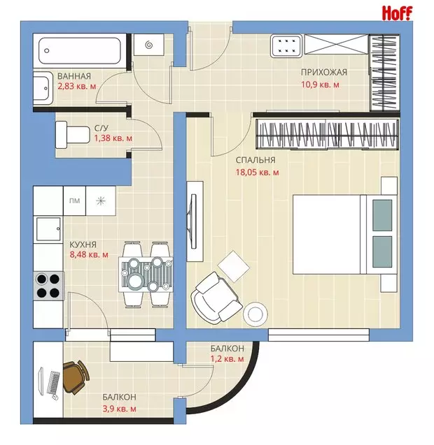 Poto: dina gaya, susun, éta éta hoff, ngirangan, hoff, Antasasi Piseleva, P-111m, 6 ka 11-50, 1 kulawarga, 4-6m, 1 kamar