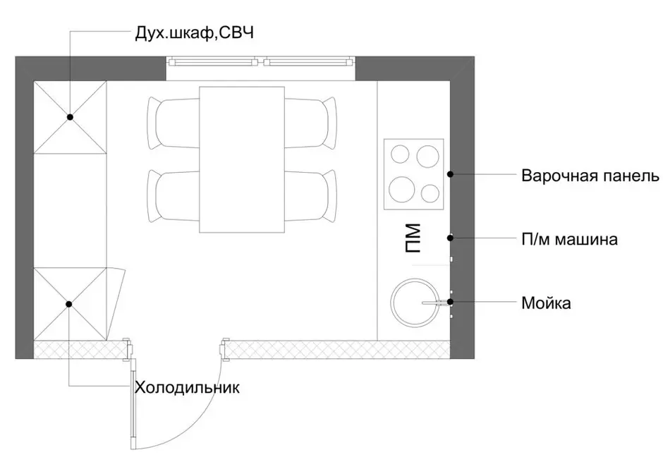 Sary: drafitra amin'ny fomba, lakozia ary trano fisakafoana, trano fandraisam-bahiny, trano fandraisam-bahiny, efitrano 1, hatramin'ny 40 metatra, Maria Lazich, P-44T, Maryart - sary