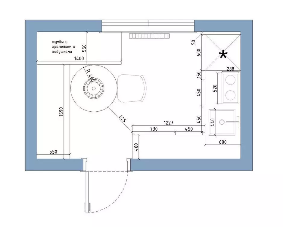 Poto: Perencanaan dina gaya, dapur sareng kamar makan, panambah, panel Part, dugi ka 40 meter, P-44T - Maria