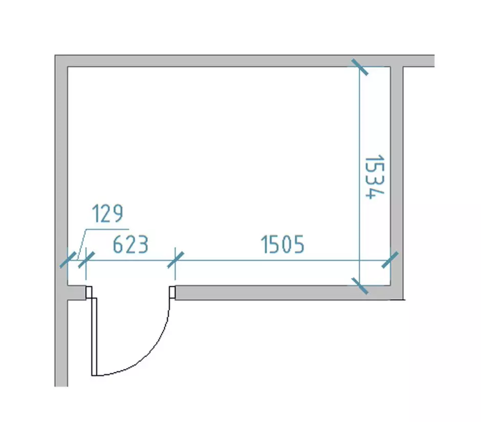 Sensory outline plan in a two-room apartment of the 1-335 series