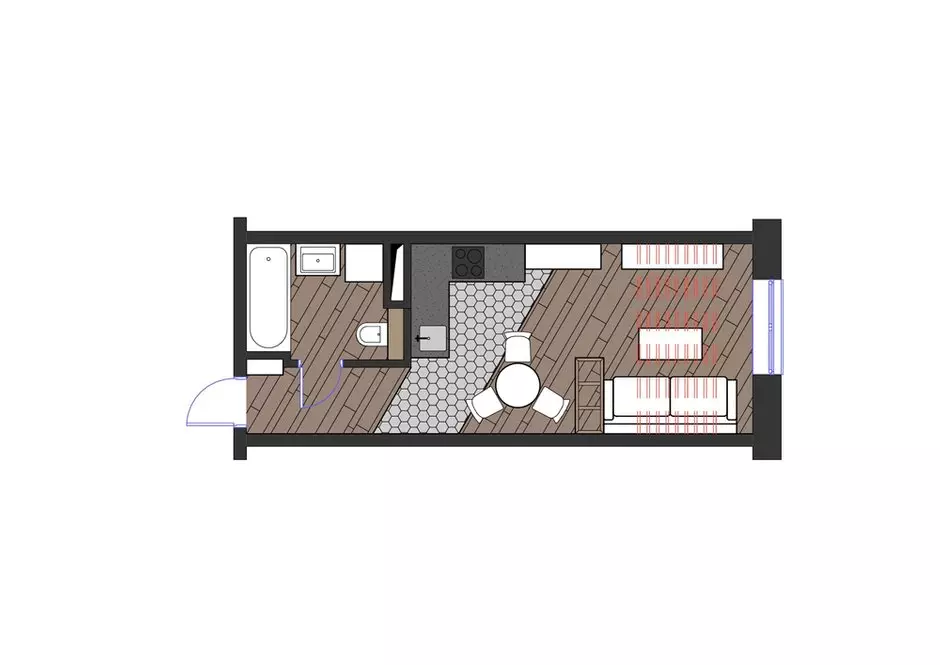 Plan med møbler arrangement