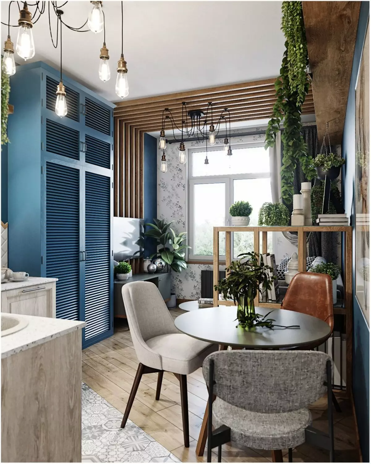 Foto: cucina e sala da pranzo in stile loft, eco, moderno, appartamento, studio, progetto della settimana, max zhukov, totaste studio, casa monolitica, fino a 40 metri - Foto