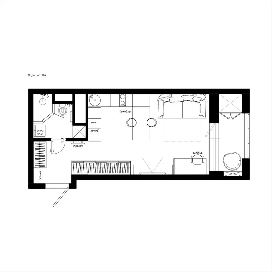 Plano com arranjo de móveis