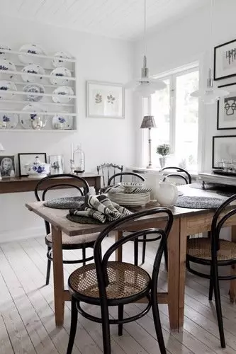 Foto: Bucătărie și sufragerie în stil scandinav, accesorii, camere de interior, decor - fotografie