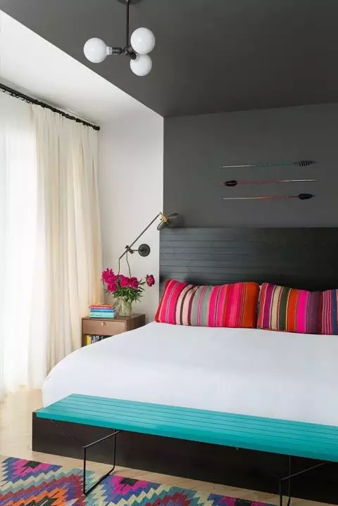 Foto: Quarto estilo moderno, decoração interior, têxteis, decoração, têxteis, tecido, cortinas - Fotografia