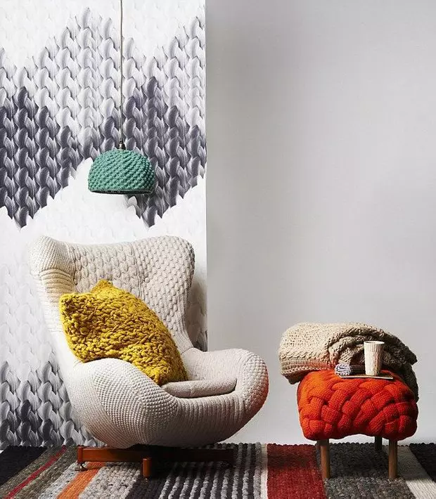 Photo: Furniture and light in the style of Scandinavian, Interior decor, Textiles, Decor, Textiles, Fabrics, Curtains - Photo