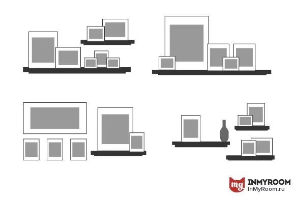 Foto: ve stylu, tipy, infografiky, jak utratit obrazy v obývacím pokoji, jak utratit obrazy v jídelně, složení obdélníkových obrazů, složení z plakátů - foto