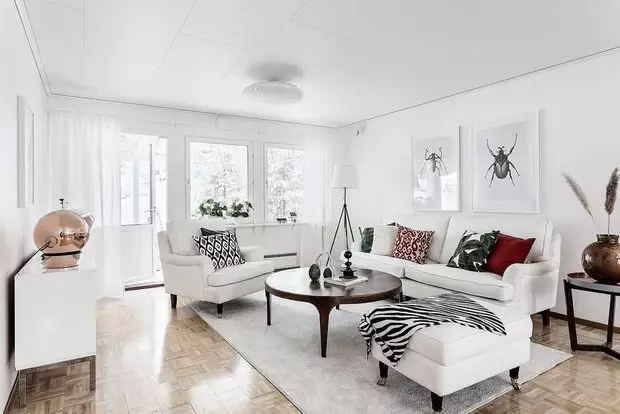 Foto: Kamar Living Scandinavia, ruangan pawon lan panedhaan, dekorasi interior, omah, Swedia, Stockholm, cara nggawe swasana sing mulyo, 4 lan luwih, luwih saka 90 meter, foto