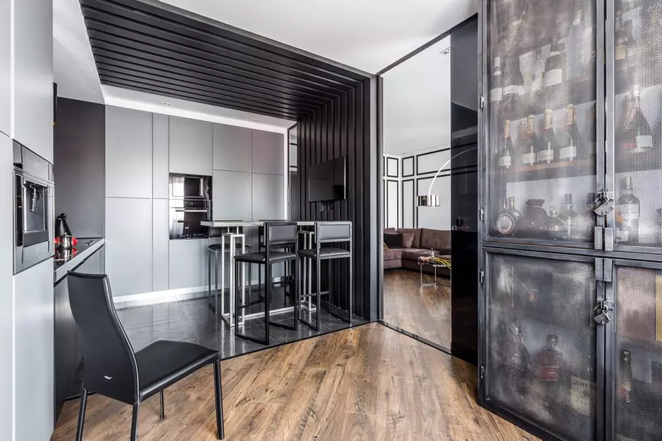 Foto: Dapur dan Bilik Makan di Modern, Loft, Pangsapuri, Projek Minggu, Krasnodar, Rumah Monolitik, 2 Bilik, 60-90 meter, Ksenia Demin - Foto