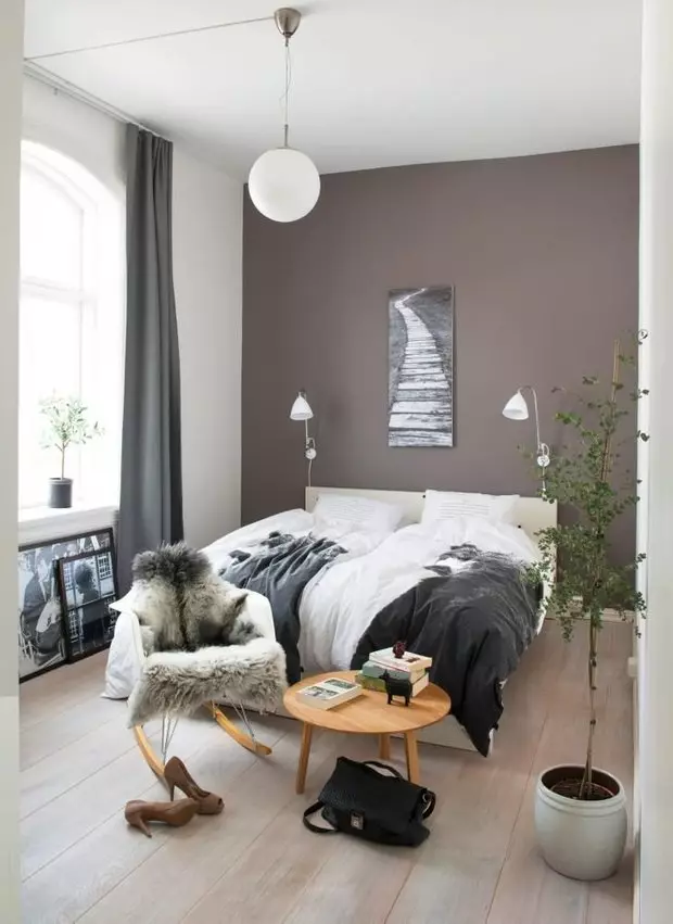 Photo: Chambre en style scandinave, décor intérieur, petit appartement, conseils - photo