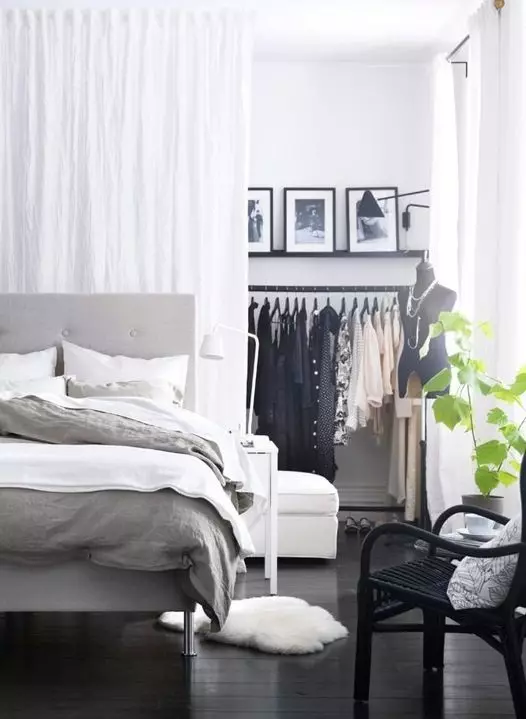 Photo: Chambre à coucher de style moderne, décor intérieur, petite taille, appartement, conseils - photo