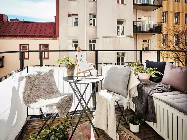 Picha: balcony ya style ya Scandinavia, ghorofa, tips - picha