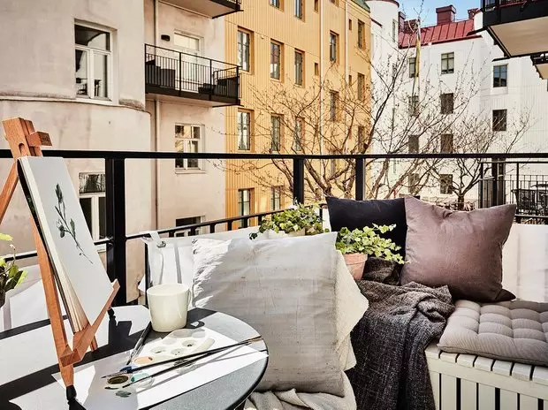 Picha: balcony ya style ya Scandinavia, ghorofa, tips - picha