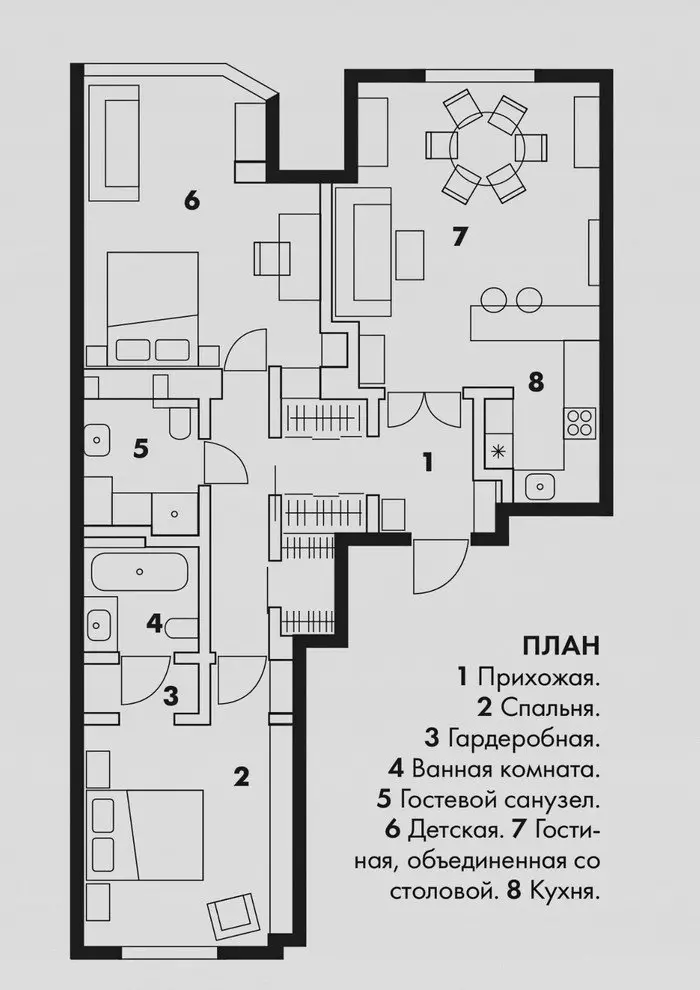 Фото: Стильдә планлаштыру, классик, заманча, фатир, монолипик йорт, монолифик йорт, 90 метр, Мосфилмовский LCD, # Эксклюзив проектлар - фото