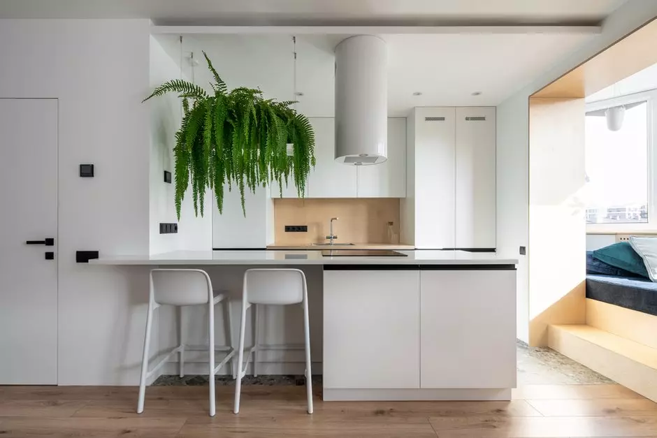 Foto: cuina i menjador a l'estil escandinau, modern, minimalisme, apartament, Ucraïna, projecte de la setmana, 2 habitacions, 60-90 metres, Lauri Brothers - Foto