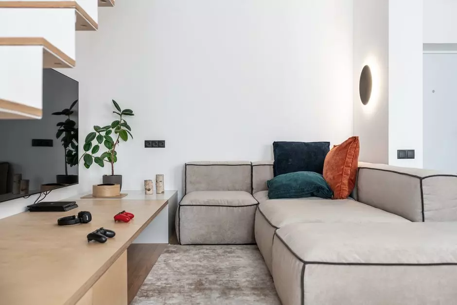 Foto: Saló a l'estil escandinau, modern, minimalisme, apartament, Ucraïna, projecte de la setmana, 2 habitacions, 60-90 metres, Lauri Brothers - Foto