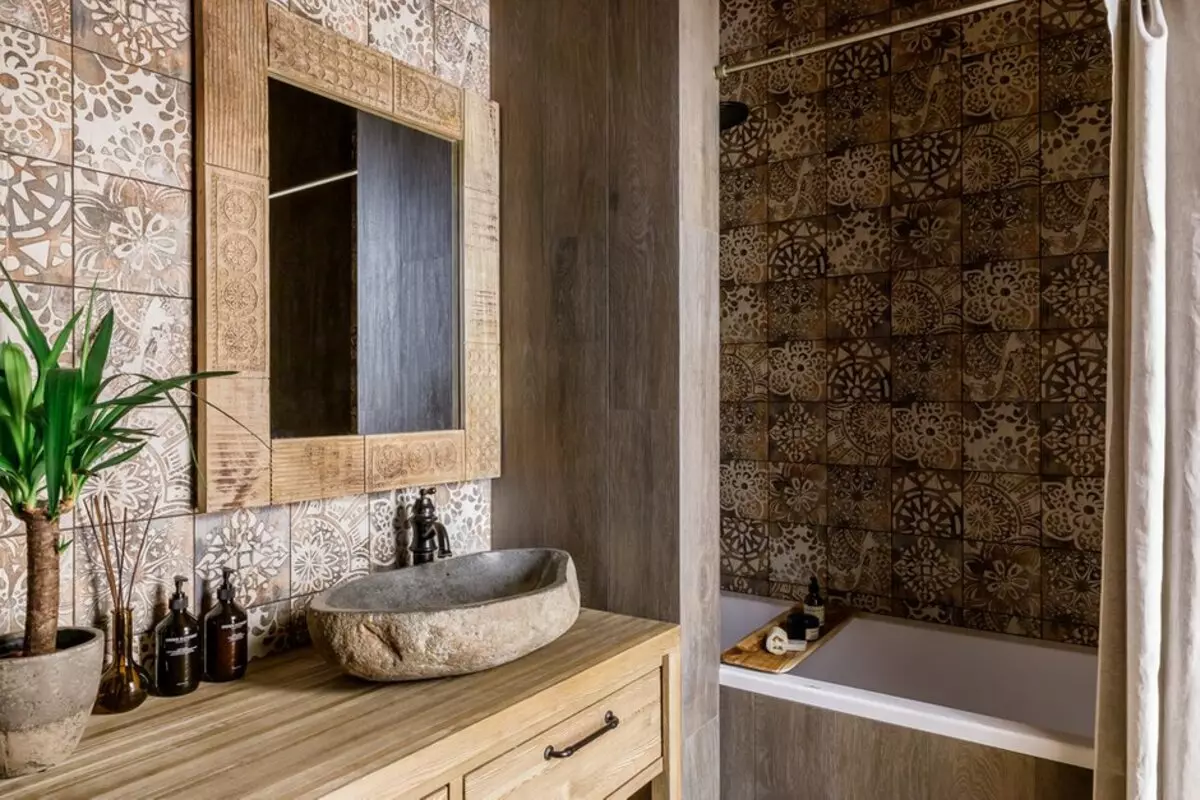 الصورة: Bathroom in Eco-Style، East، Apartment، مشروع الأسبوع، موسكو، 3 غرف، 60-90 متر، Ad-Home - صورة