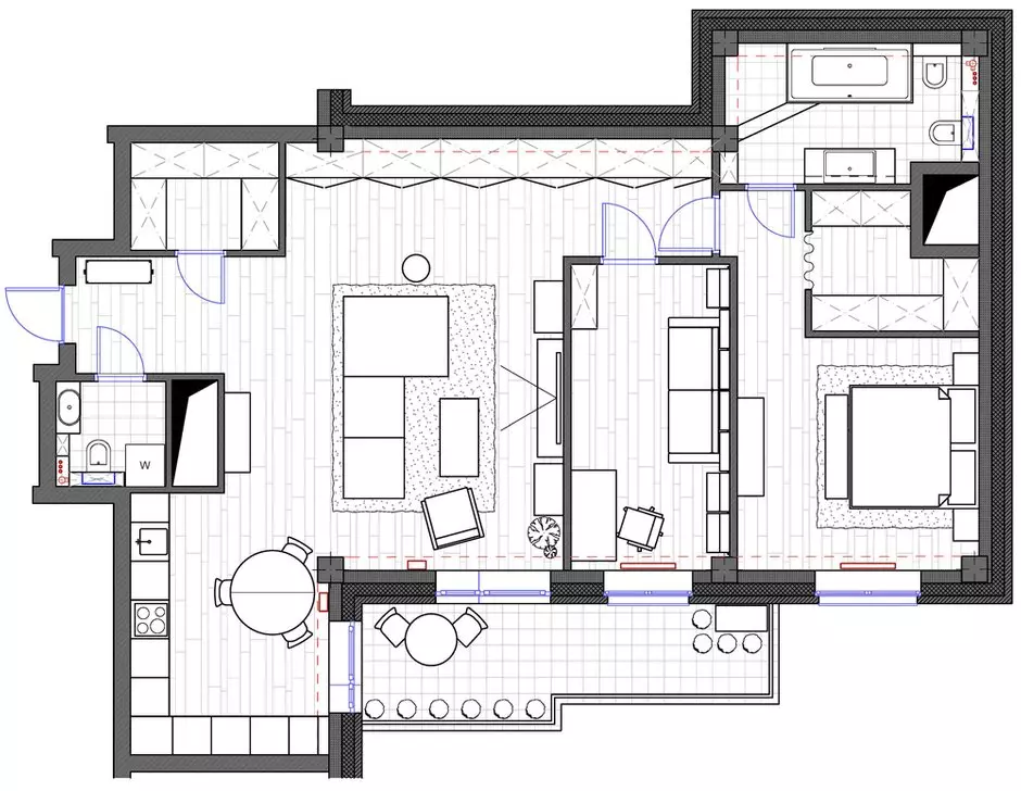 Wêne: Bi şêwaz, eclectic, apartman, projeya hefteyê, St. Petersburg, Totaste, 3 odeyên, ji 90 metreyî - wêne