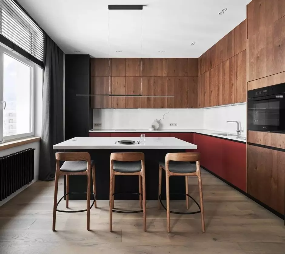 Foto: Cocina y comedor al estilo de moderno, apartamento, proyecto de la semana, San Petersburgo, 4 y más, más de 90 metros, Nikolay Bannikov - Foto