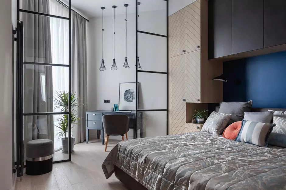 Larawan: Bedroom sa estilo ng modernong, apartment, proyekto ng linggo, Moscow, 3 kuwarto, higit sa 90 metro - larawan