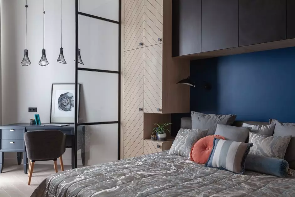 Larawan: Bedroom sa estilo ng modernong, apartment, proyekto ng linggo, Moscow, 3 kuwarto, higit sa 90 metro - larawan