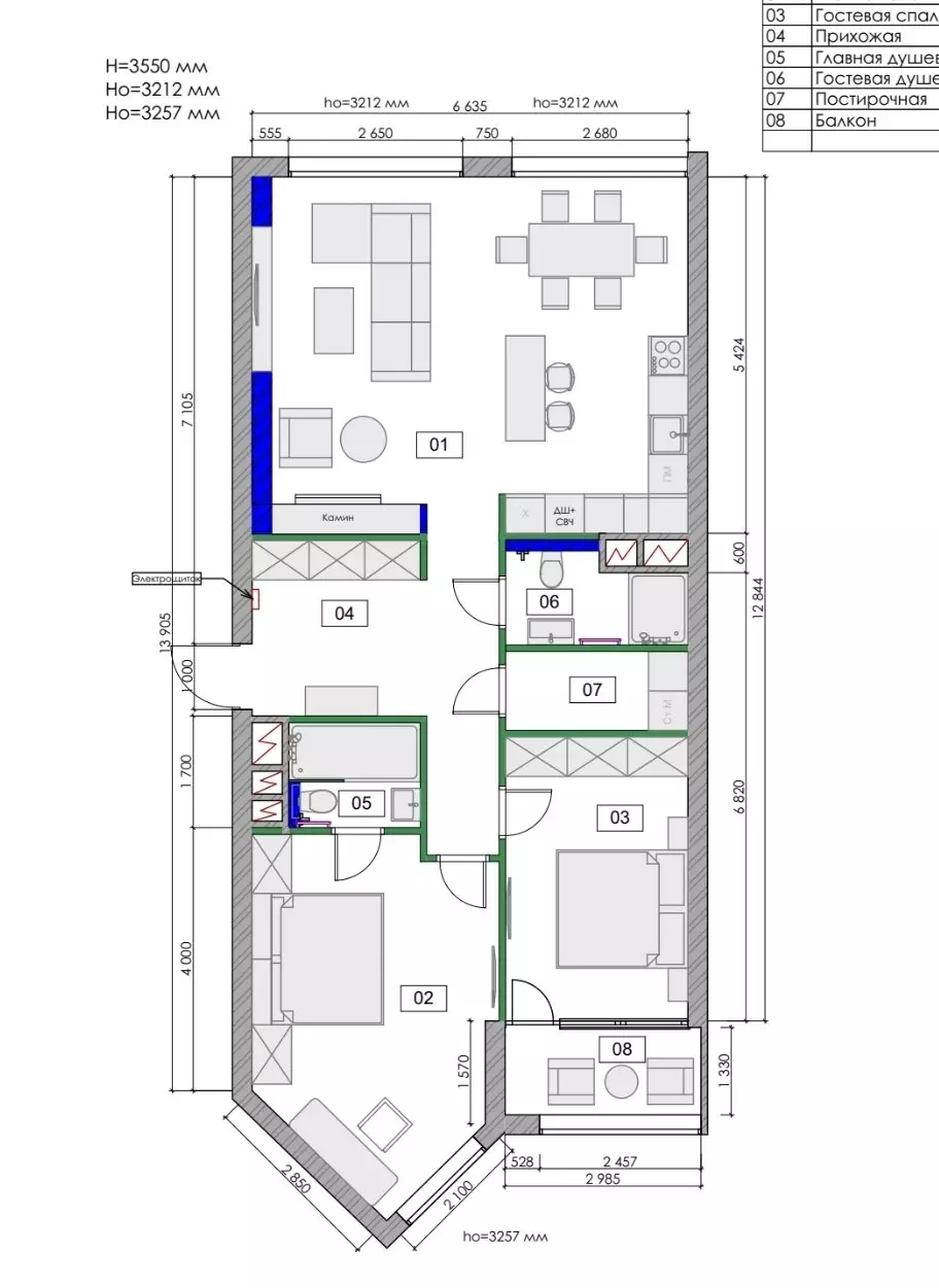 Larawan: Pagpaplano sa estilo, moderno, apartment, proyekto ng linggo, Moscow, 3 kuwarto, higit sa 90 metro - larawan