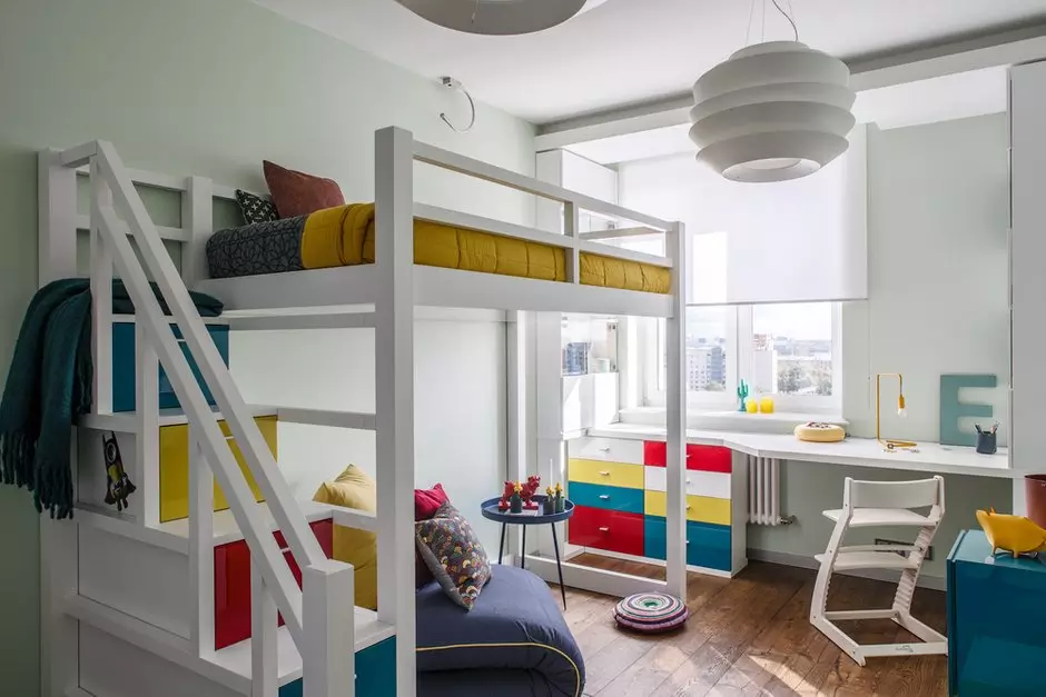 Photo: Children's in-style modern, apartment, project of the week, Moscow, monolithic house, 4 and more, more than 90 meters, Yulia Kishkovich - Photo