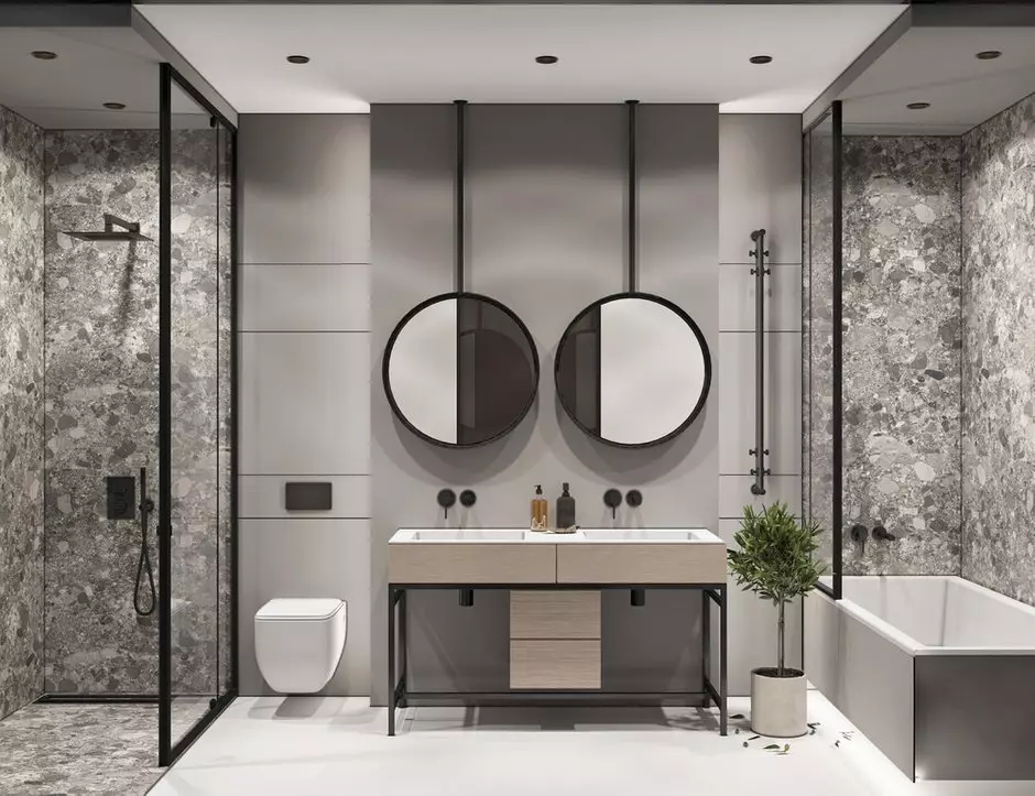 Foto: baño en estilo Minimalismo, escandinavo, apartamento, proxecto da semana, Moscova, casa monolítica, quadro cuarto, 3 habitacións, máis de 90 metros - Foto