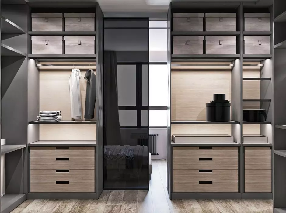 Larawan: wardrobe sa estilo minimalism, Scandinavian, apartment, proyekto ng linggo, Moscow, Monolithic House, Quadro Room, 3 kuwarto, higit sa 90 metro - larawan