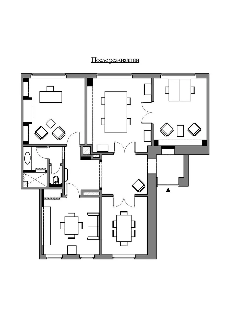 Foto: Planificación de estilo, moderno, espacio de oficina, apartamento, proyecto de la semana, Moscú, Ksenia Gerasimov, Daniel Gerasimov, Anton Gerasimov, A3, casa de ladrillos, 4 o más, más de 90 metros - Foto