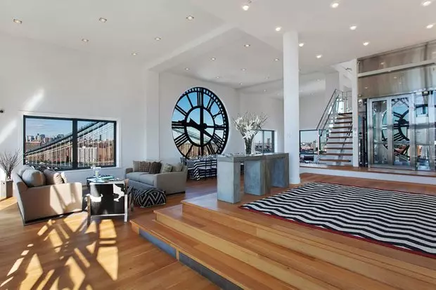 Foto: Woonkamer in moderne stijl, interieur, appartement, huis, huizen en appartementen, New York, Penthouse - Foto