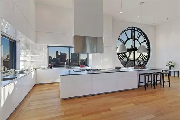 Foto: Keuken en eetkamer in moderne stijl, interieur, appartement, huis, huizen en appartementen, New York, Penthouse - Foto