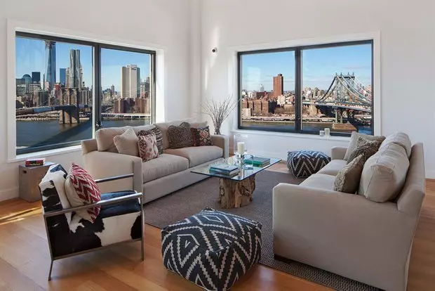 Foto: Woonkamer in moderne stijl, interieur, appartement, huis, huizen en appartementen, New York, Penthouse - Foto