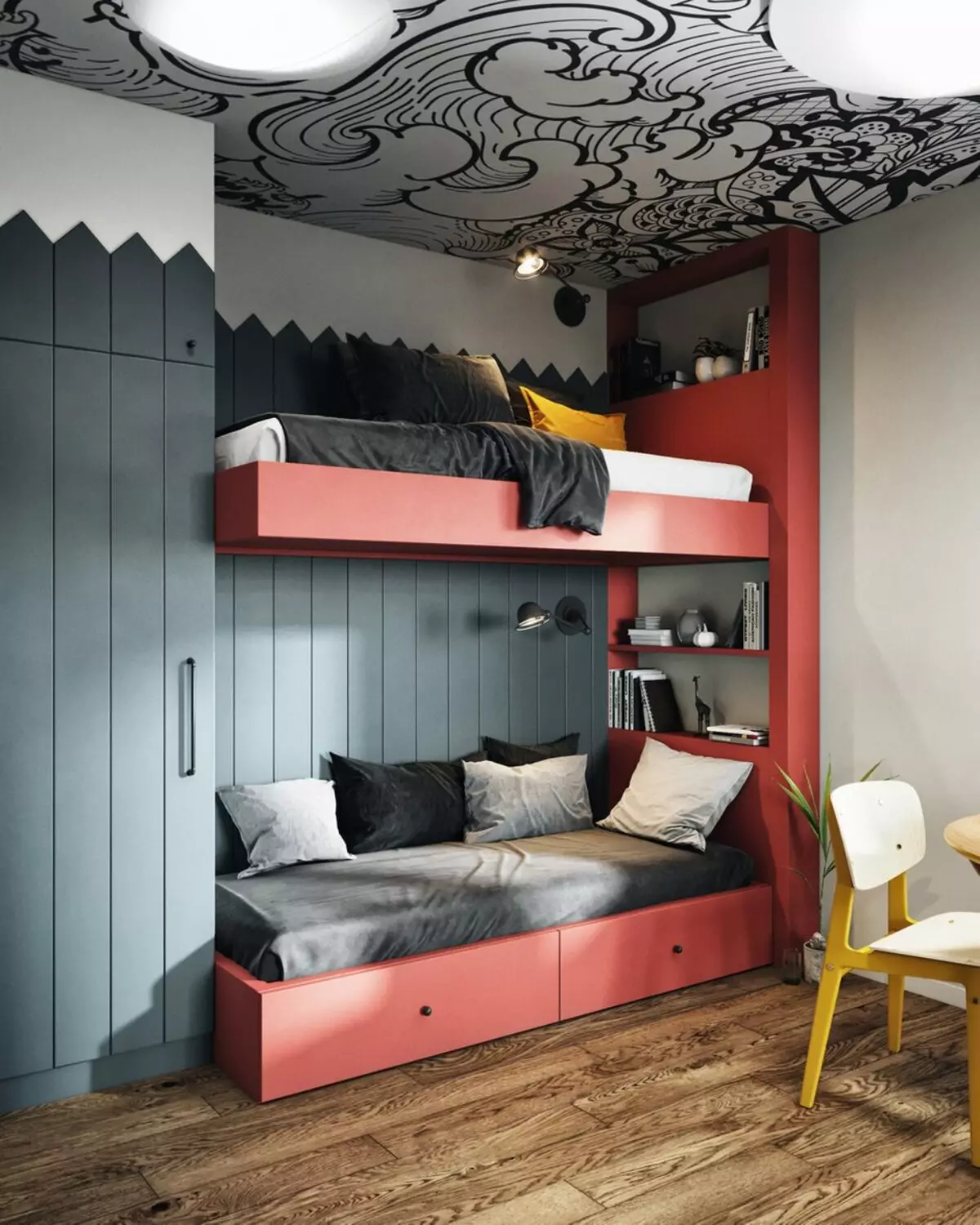 Foto: stile loft per bambini, eclettico, appartamento, progetto della settimana, St. Petersburg, Max Zhukov, Totaste Studio, 2 camere, 3 camere, 40-60 metri, 60-90 metri - Foto