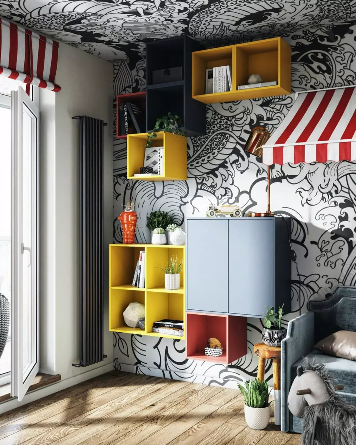 Foto: stile loft per bambini, eclettico, appartamento, progetto della settimana, St. Petersburg, Max Zhukov, Totaste Studio, 2 camere, 3 camere, 40-60 metri, 60-90 metri - Foto