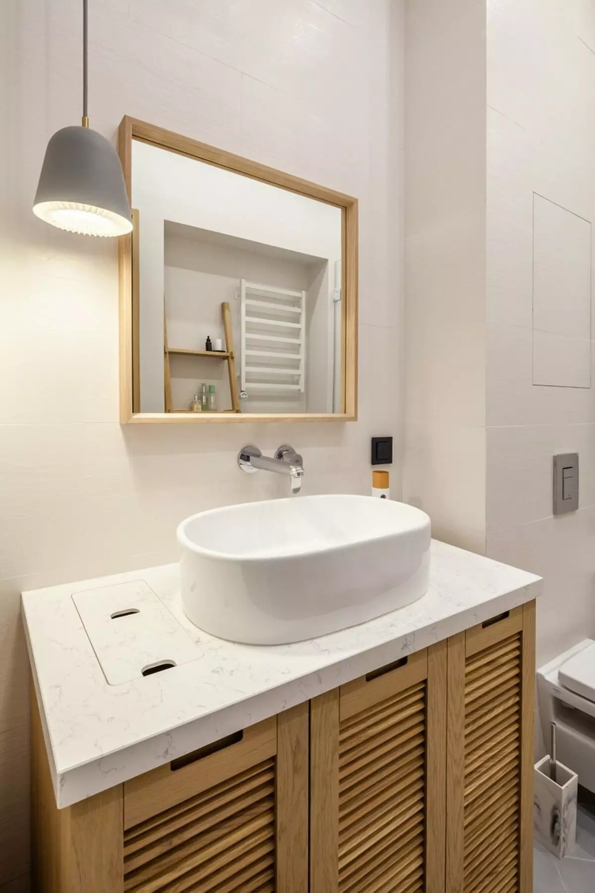 Foto: Baño en estilo ecológico, moderno, apartamento, estudio, minimalismo, proyecto de la semana, Moscú, 1 habitación, hasta 40 metros, 40-60 metros, Anastasia Rykov, S-Style - Photo