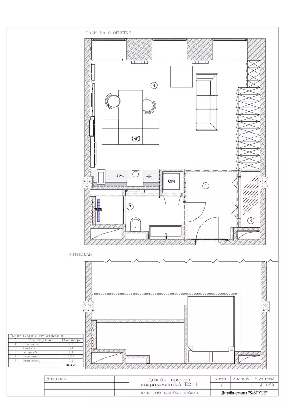 Mobilya düzenlemesi ile plan