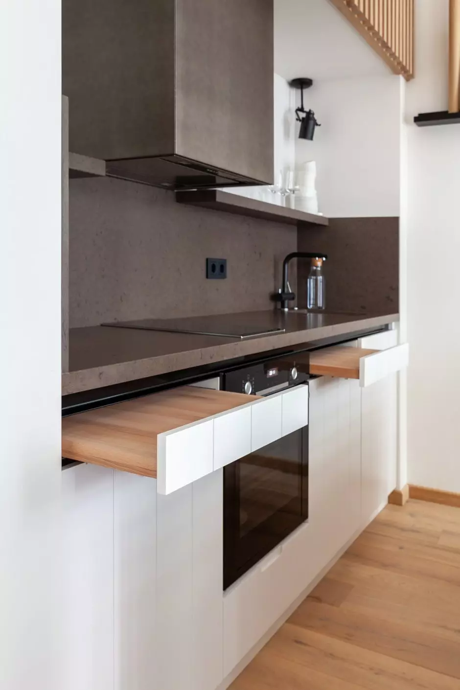 Foto: Dapur dan ruang makan di eco-style, modern, apartemen, studio, minimalis, proyek minggu, Moskow, 1 kamar, hingga 40 meter, 40-60 meter, Anastasia Rykov, S-Style - Foto